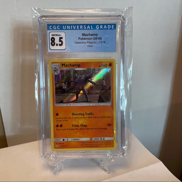 Pokemon | Toys | Pokmon Card Detective Pikachu Cgc Graded Holo Machamp ...